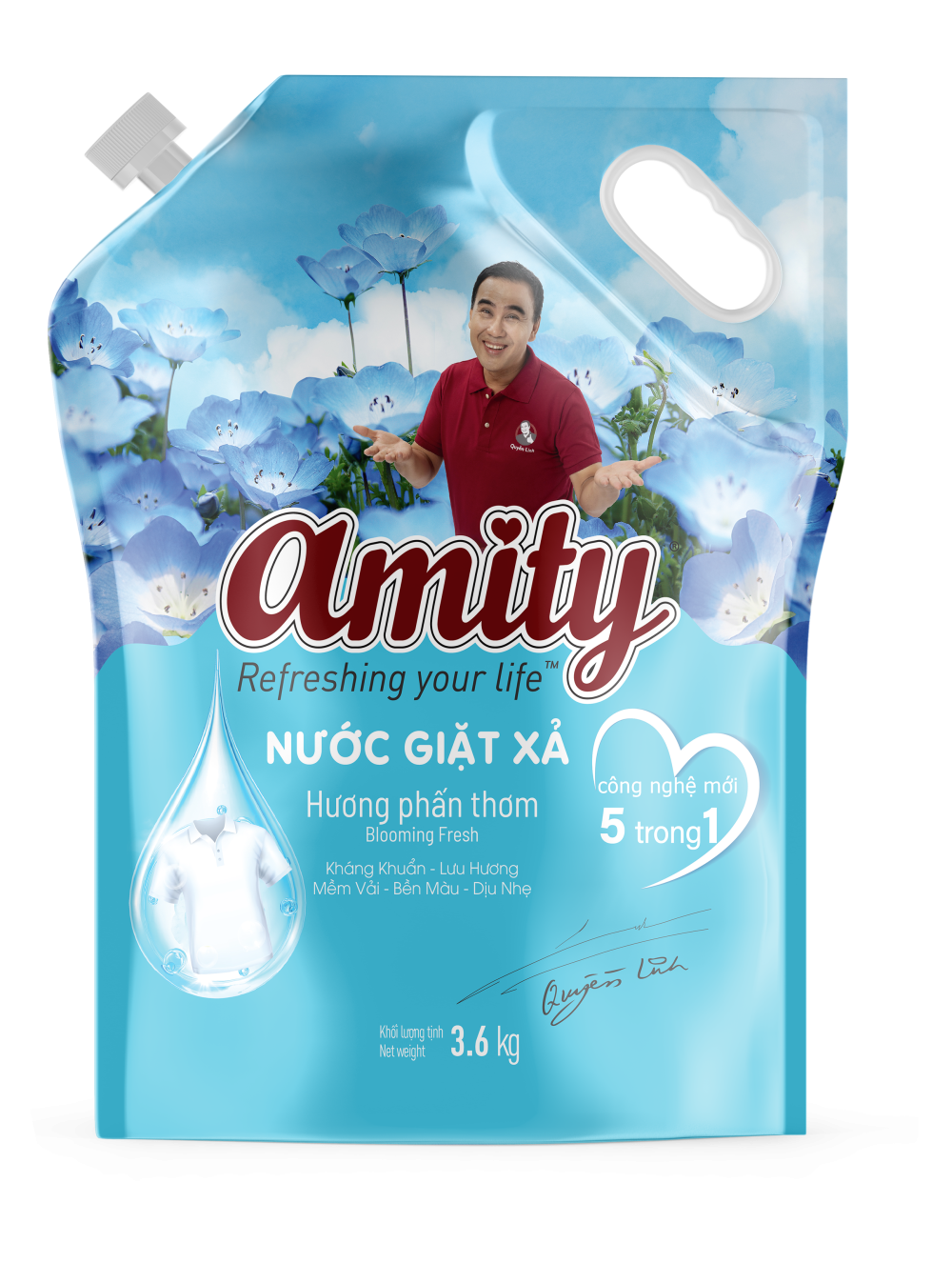 Nước giặt xả túi AMITY 5 trong 1 Hương Phấn Thơm - 3.6 kg - Công ty ...