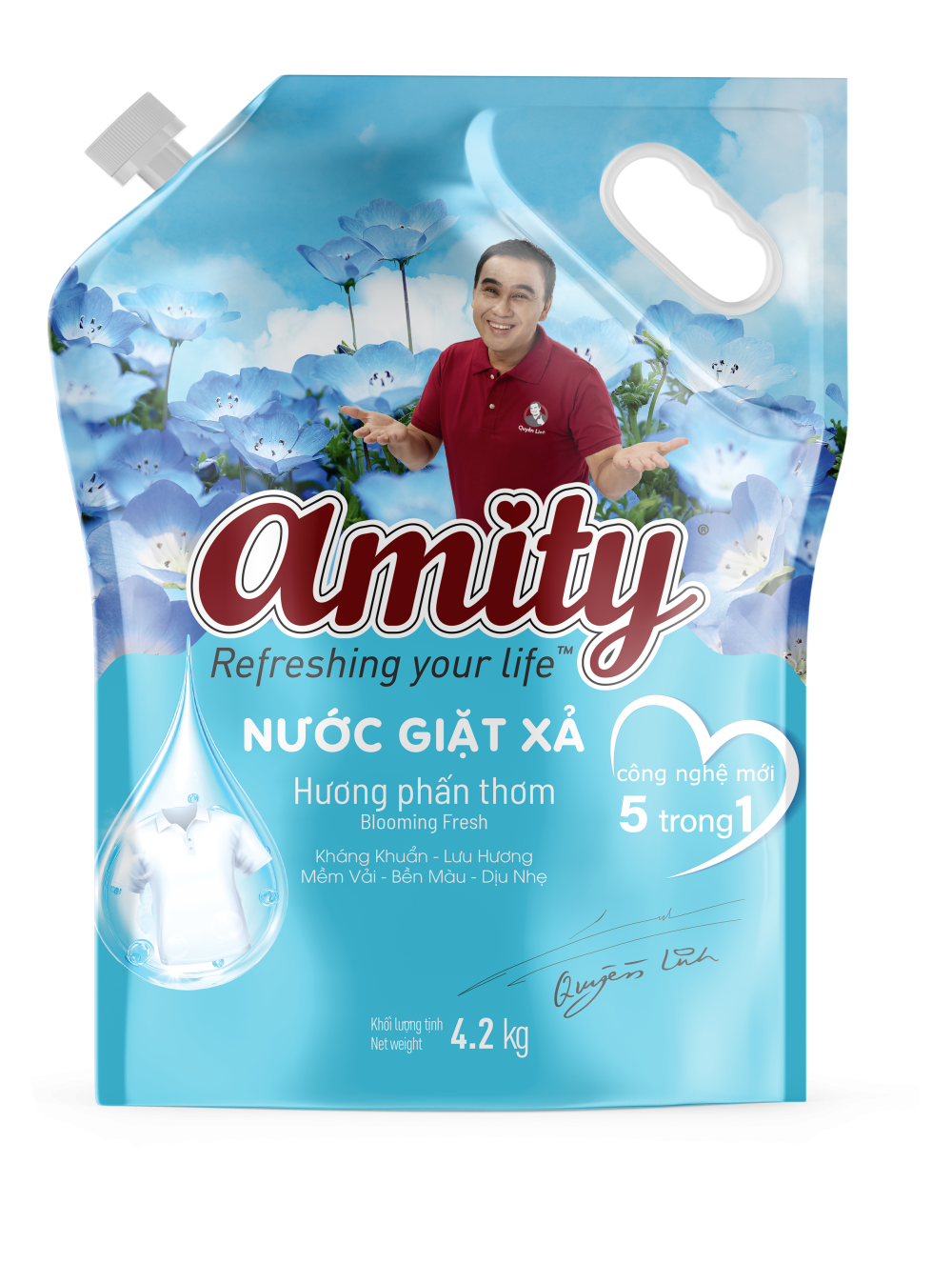 Nước giặt xả túi AMITY 5 trong 1 Hương Phấn Thơm - 4.2 kg - Công ty ...